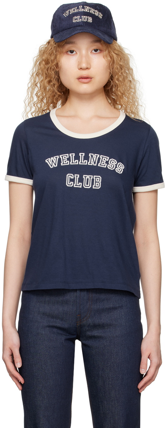 Sporty & Rich Navy Ringer T-Shirt Sporty & Rich