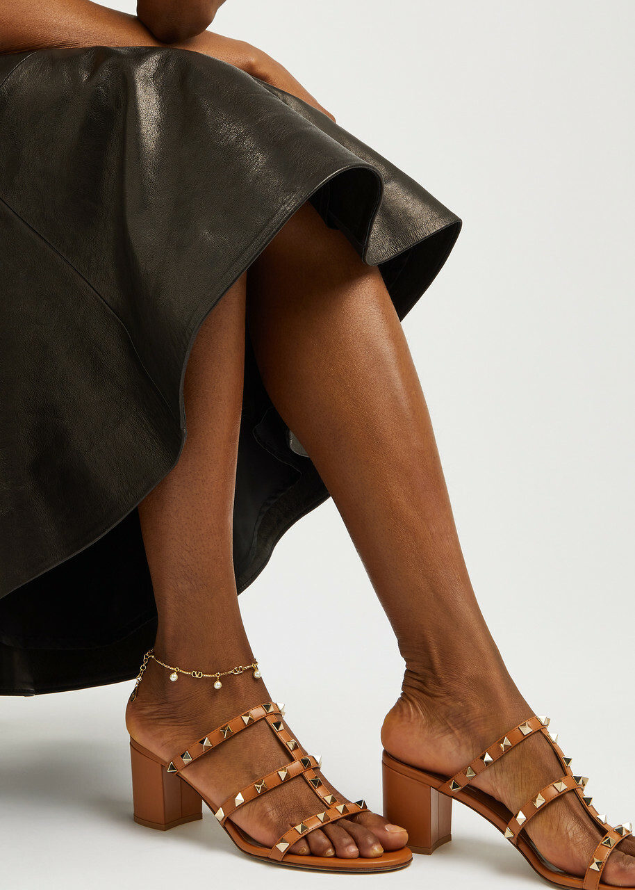 Valentino Garavani VLogo Pearl-embellished Anklet - Gold - One Size Valentino Garavani