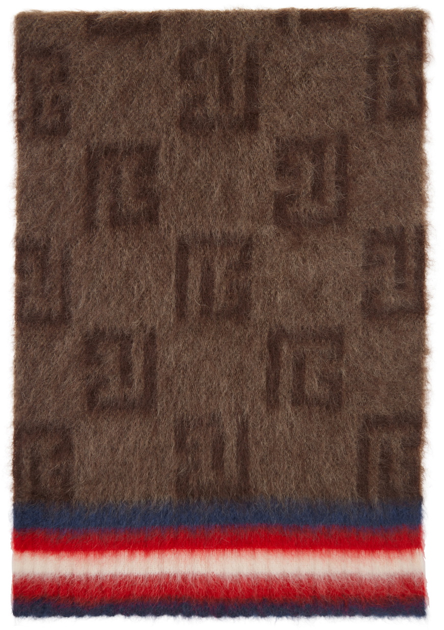 Balmain Brown Monogram Scarf Balmain