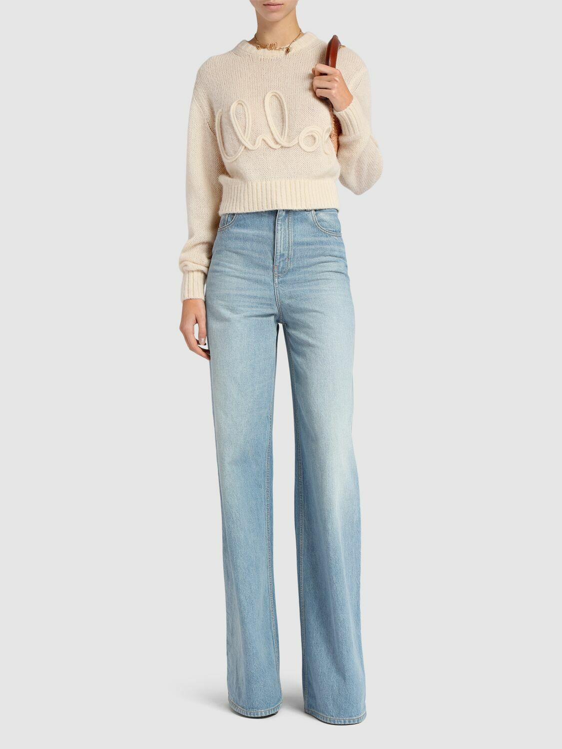 CHLOÉ Chloe Signature Hairy Wool Blend Sweater Chloe