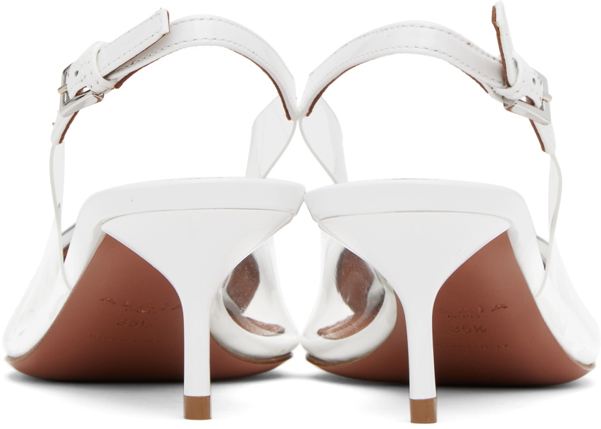 ALAÏA White Heart Slingback Heels ALAÏA
