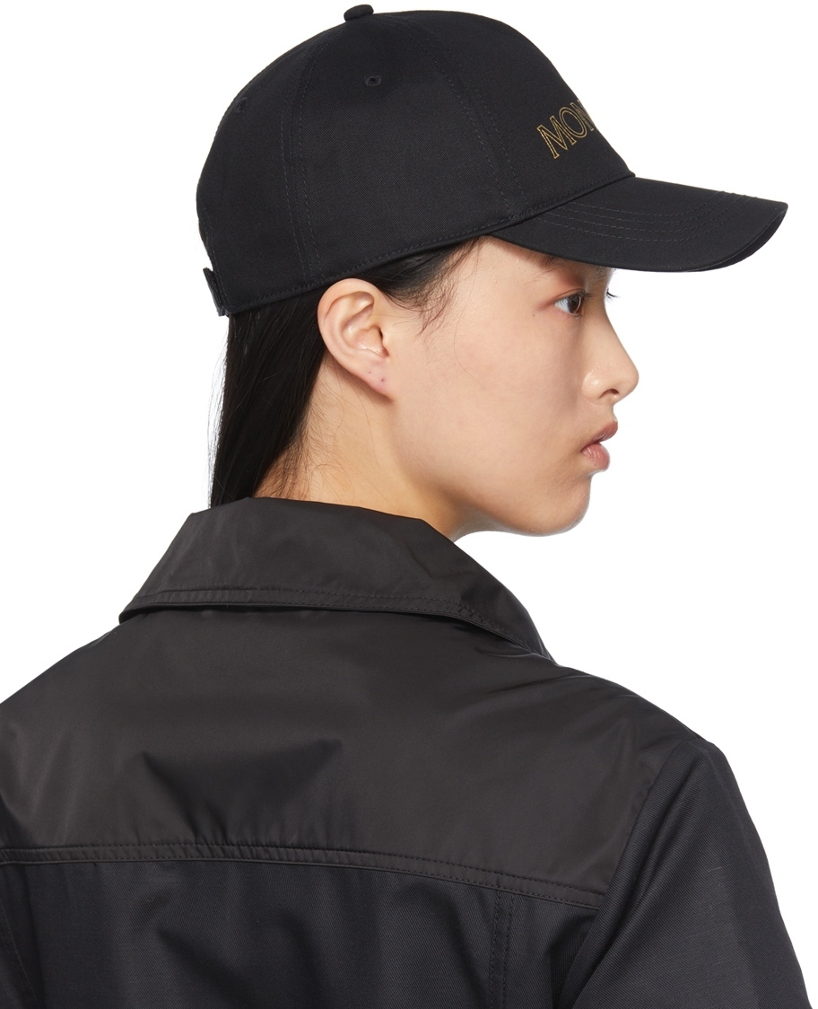 Moncler Black Cotton Cap Moncler