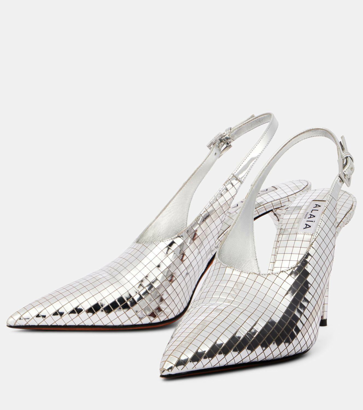 Alaïa Mirrored leather slingback pumps ALAÏA Alaïa Mirrored leather slingback pumps ALAÏA