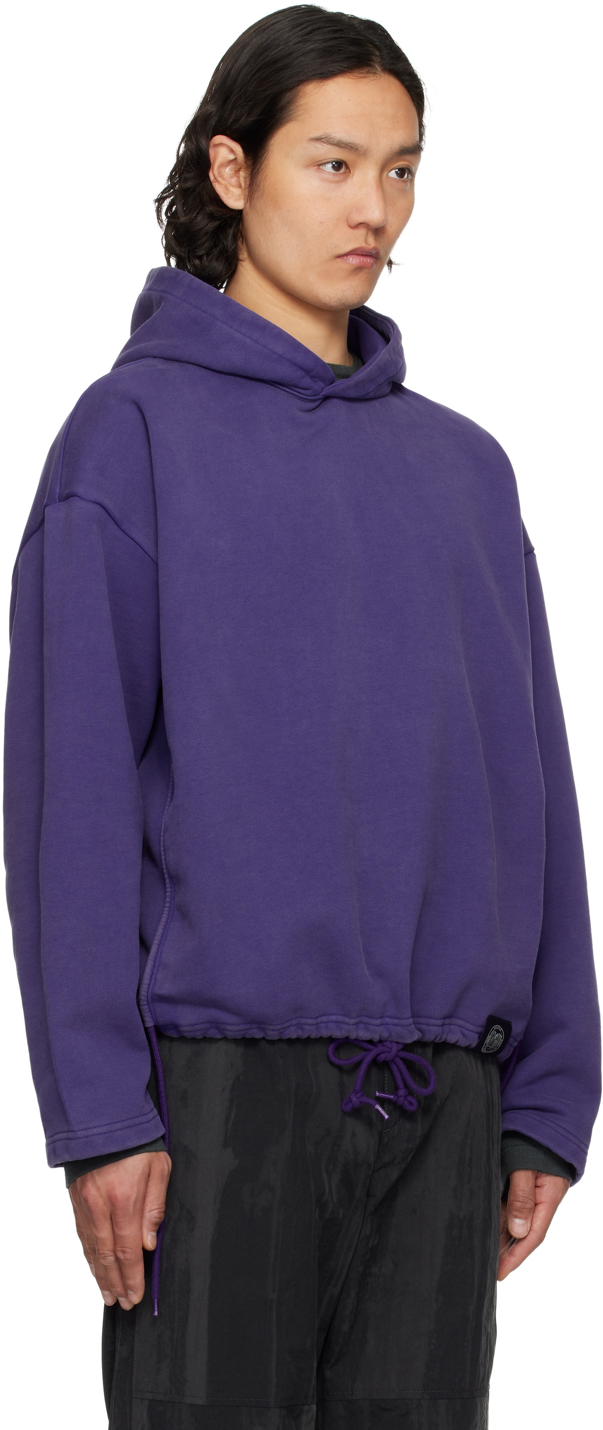 Solid Homme Purple Triple String Hoodie Solid Homme