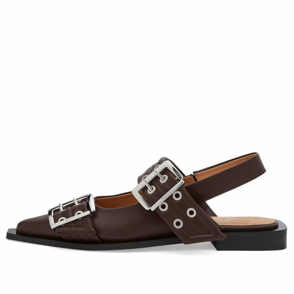 GANNI Women's Ballerina Shoe in Chocolate Fondant GANNI