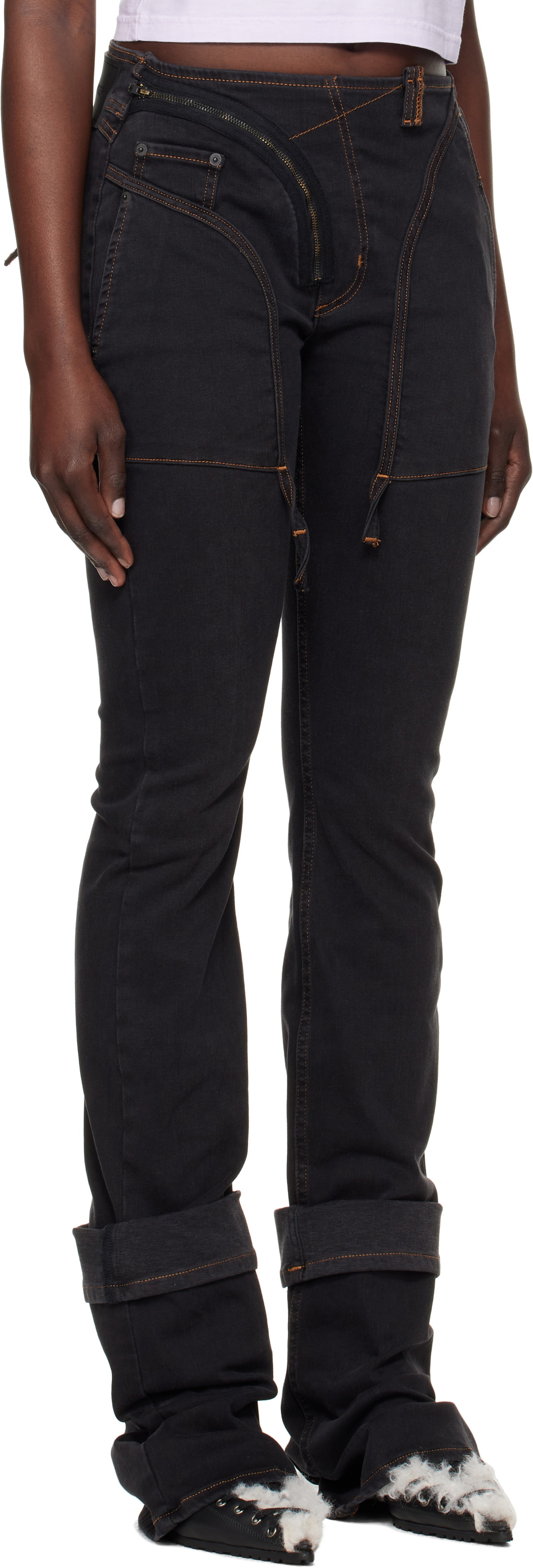 Ottolinger Gray Open Back Jeans Ottolinger