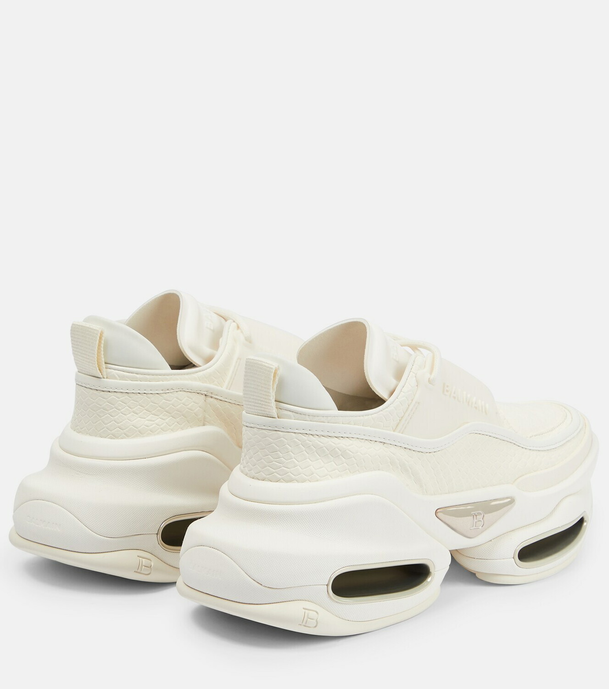 Balmain - BBold leather-trimmed sneakers Balmain