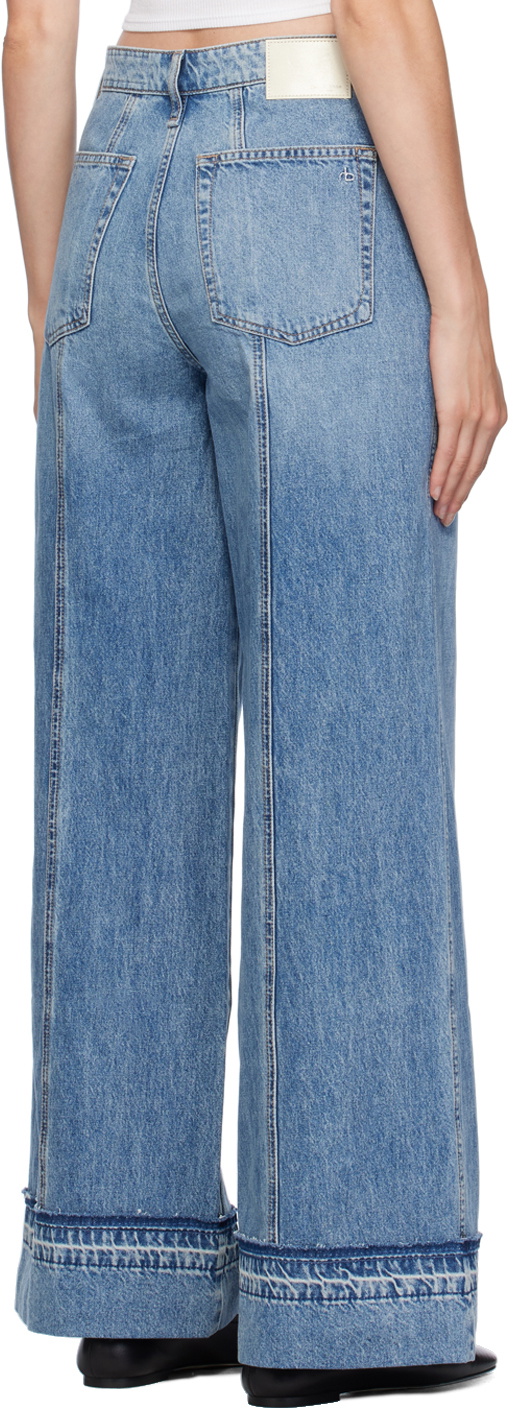 rag & bone Blue Marina Wide-Leg Jeans Rag and Bone
