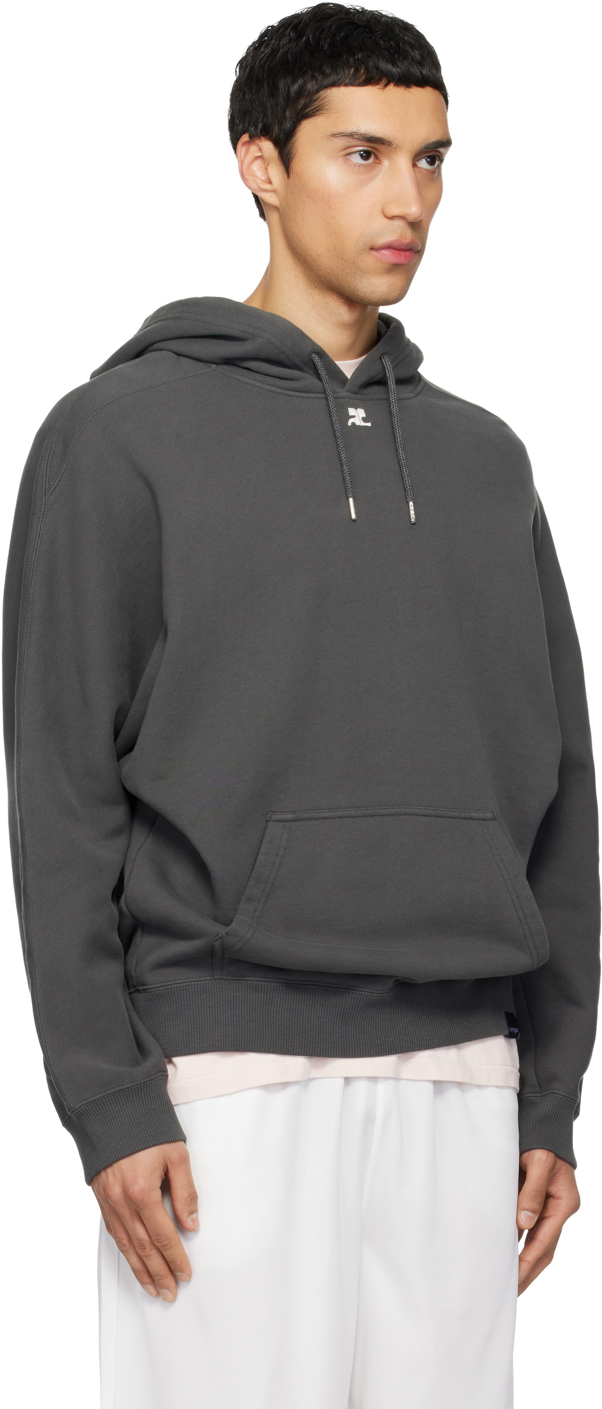 Courrèges Gray Oversized Hoodie Courreges