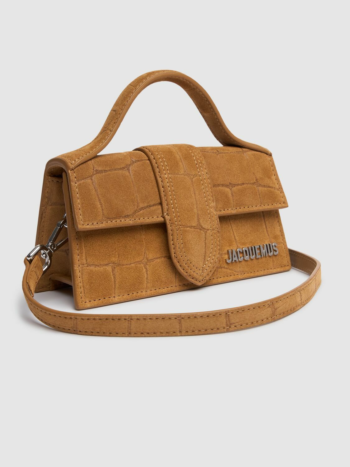 JACQUEMUS Le Bambino Croc Suede Top Handle Bag Jacquemus