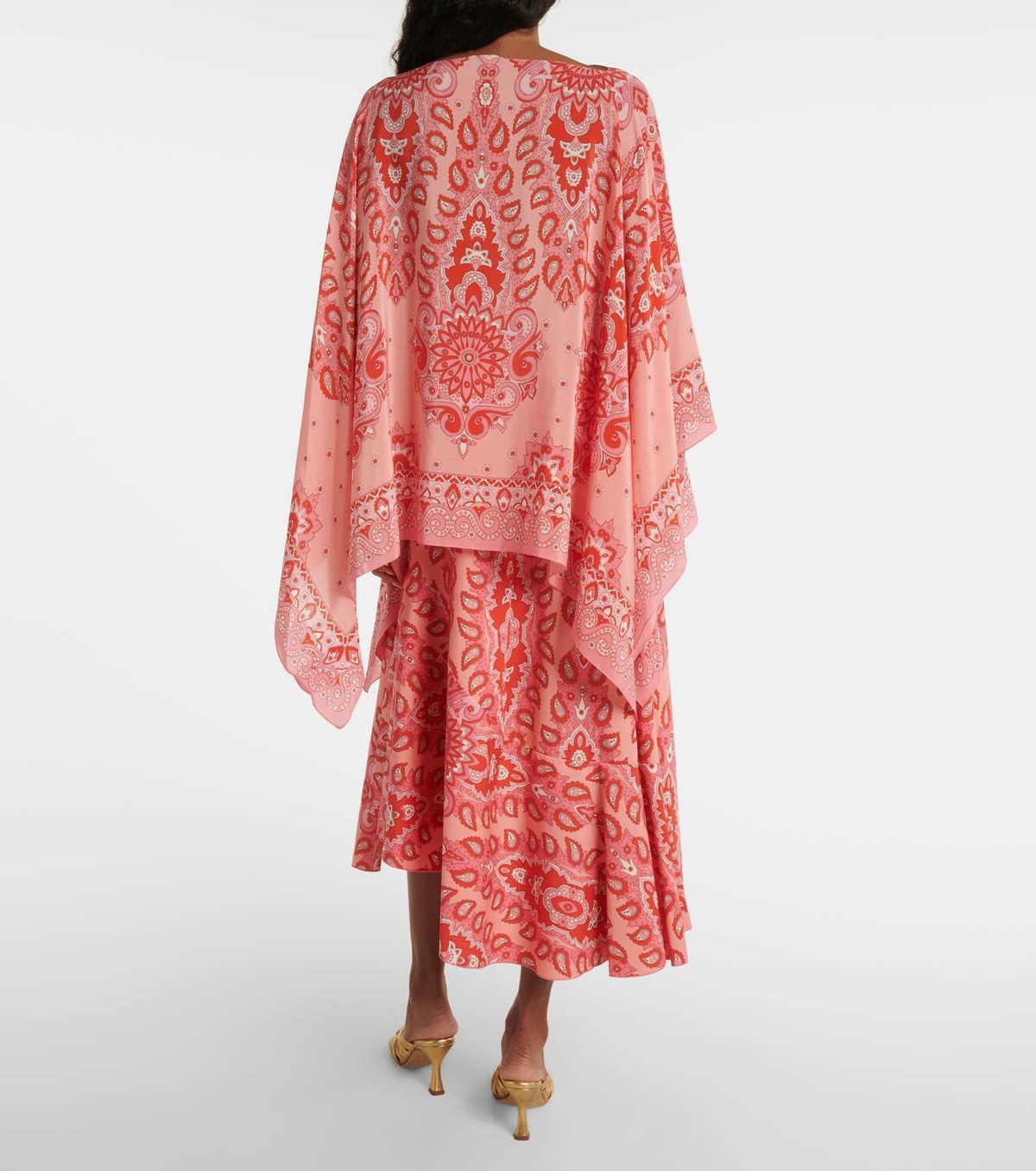 Etro Printed silk poncho Etro