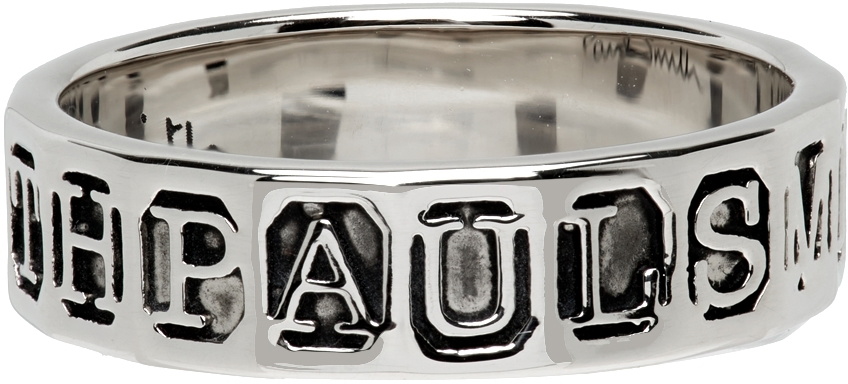 Paul Smith Silver Logo Stamp Ring Paul Smith