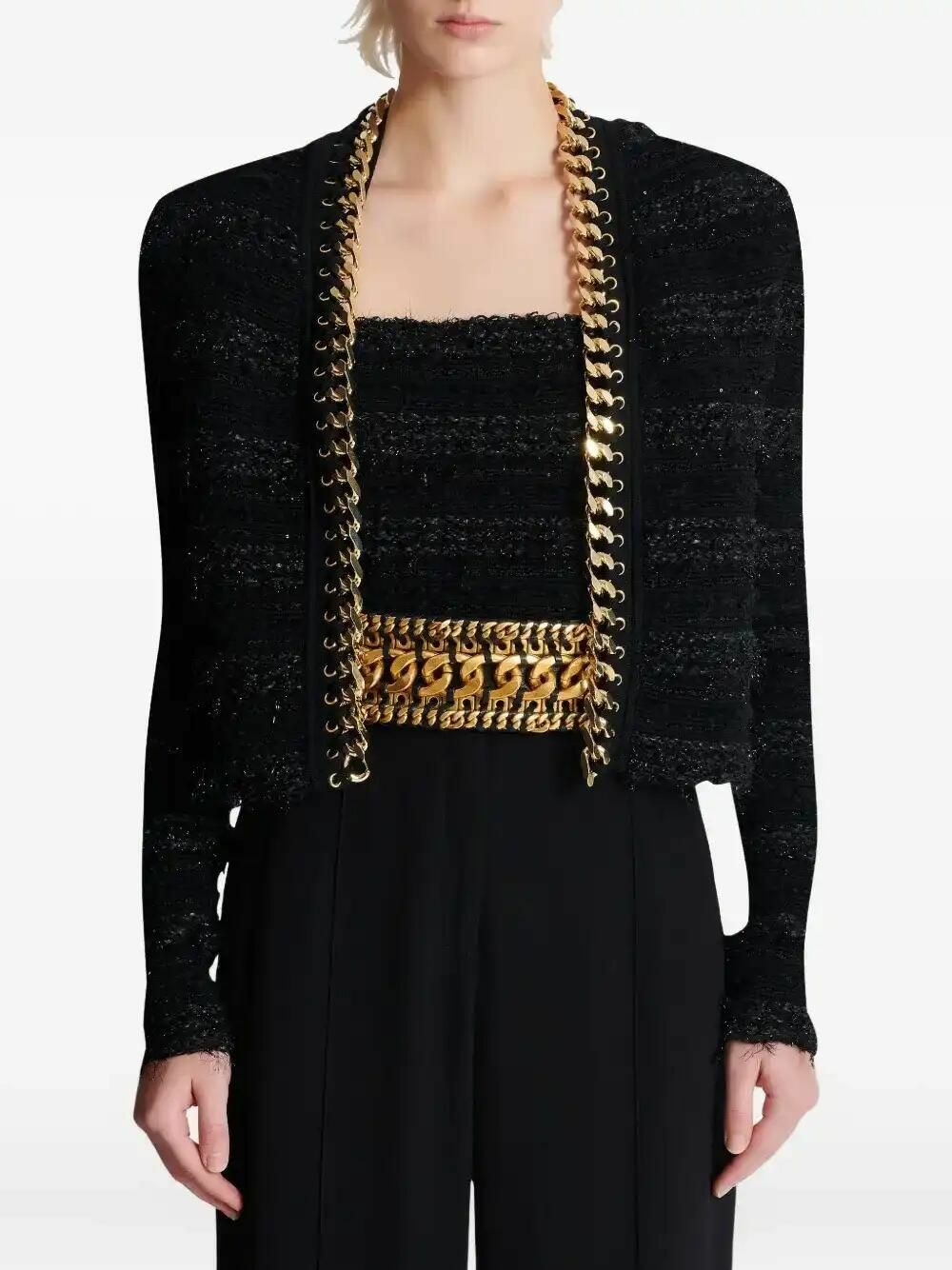 Balmain Chain-Detailing Knitted Jacket Balmain