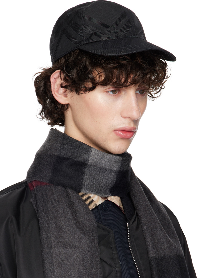 Burberry Black Check Baseball Cap Burberry
