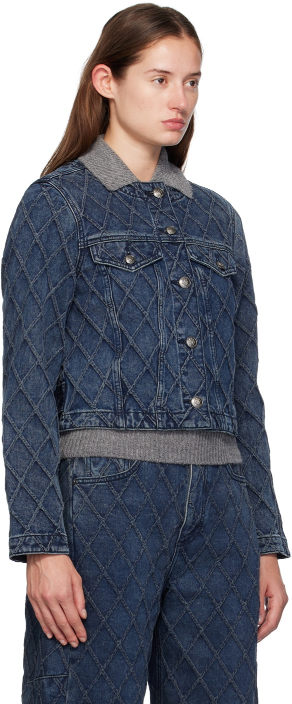 rag & bone Blue Cora Quilted Denim Jacket Rag and Bone