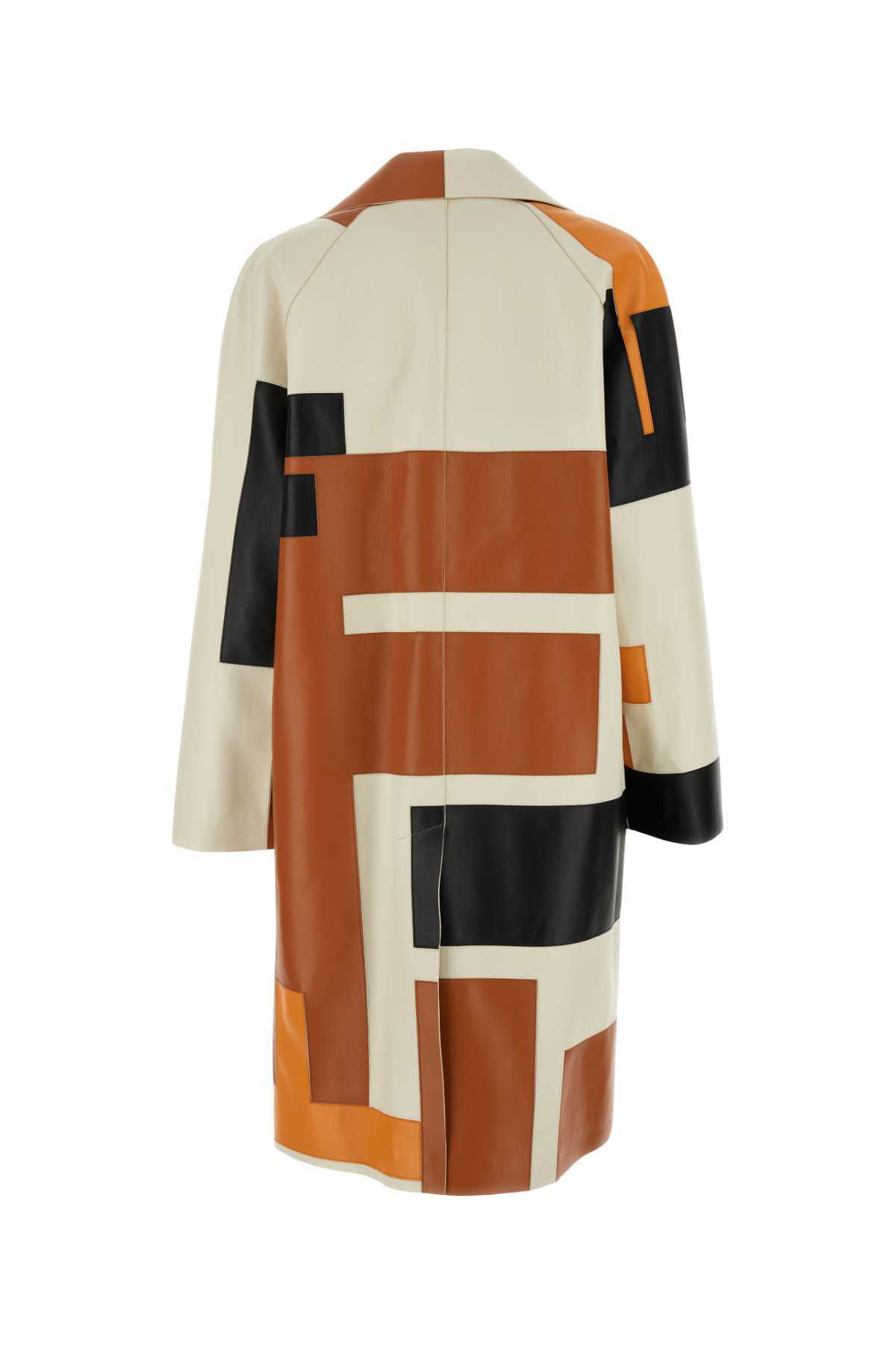 Fendi Multicolor Nappa Leather Overcoat Fendi