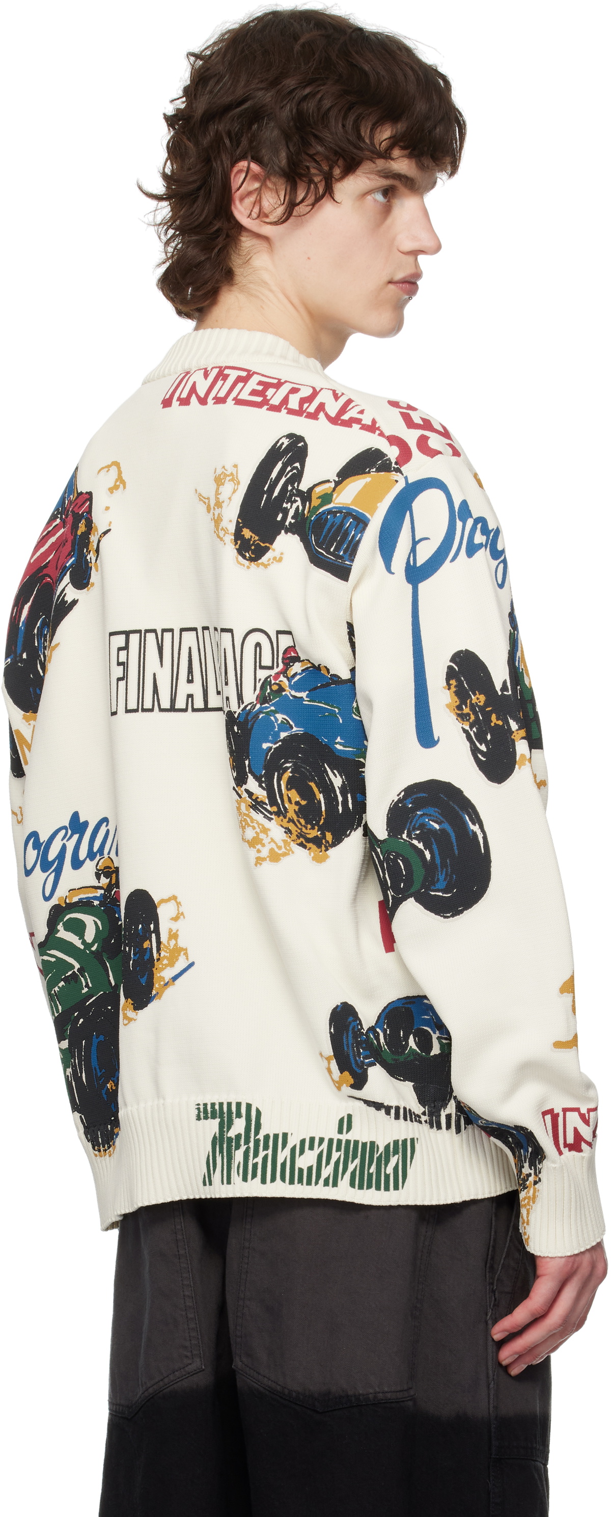 sacai Off-White Car Race Print Sweater Sacai