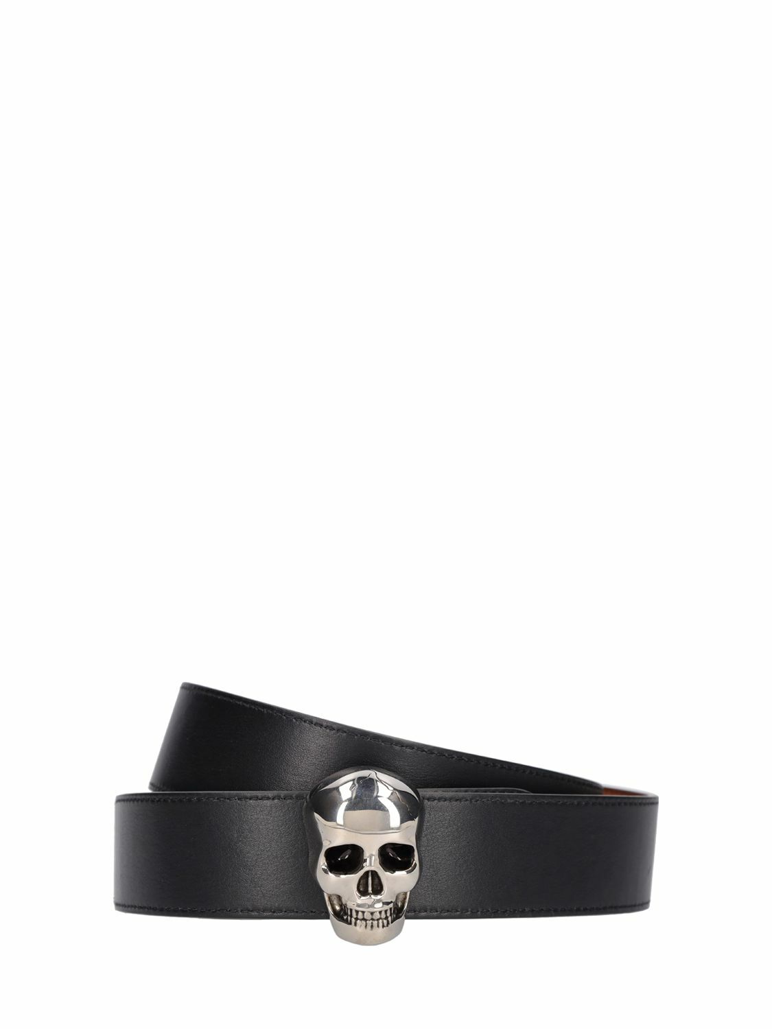 ALEXANDER MCQUEEN - 3d Skull Reversible Leather Belt Alexander McQueen