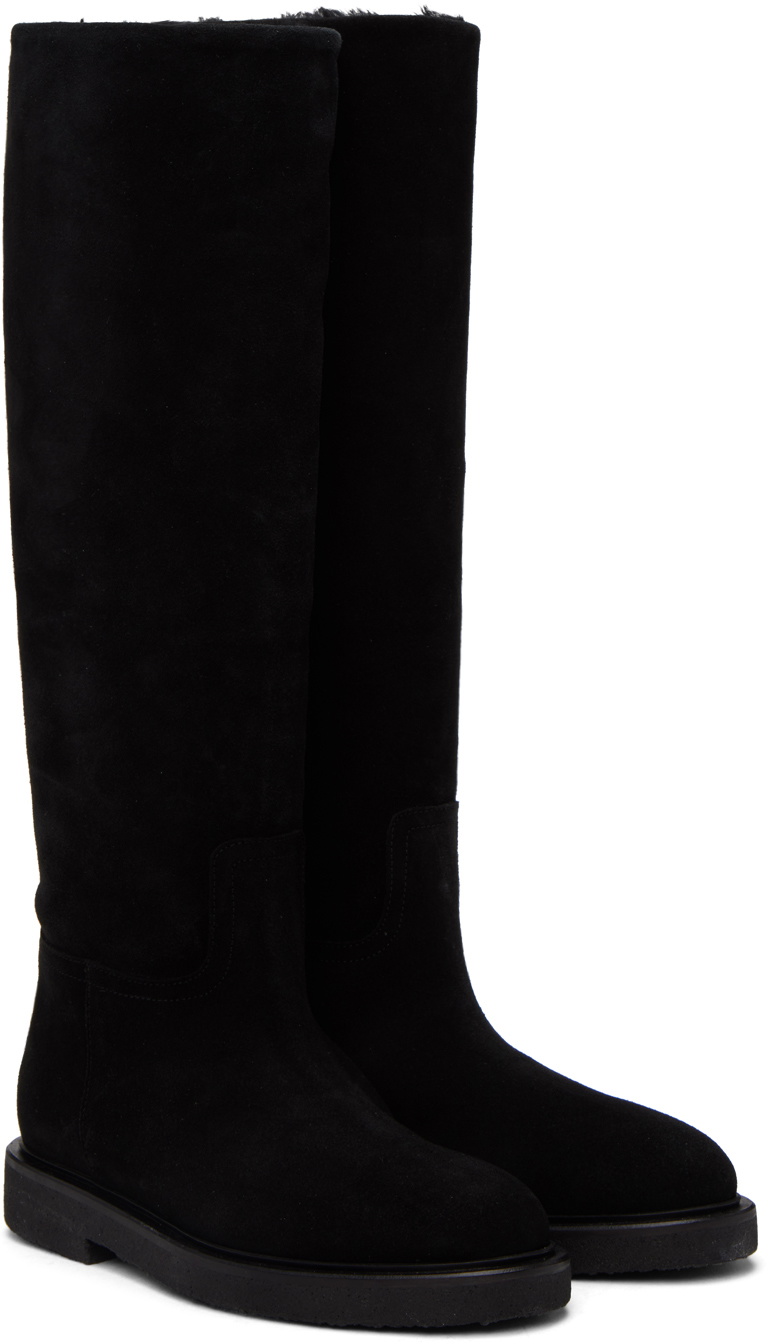 Legres Black Suede Riding Boots Legres