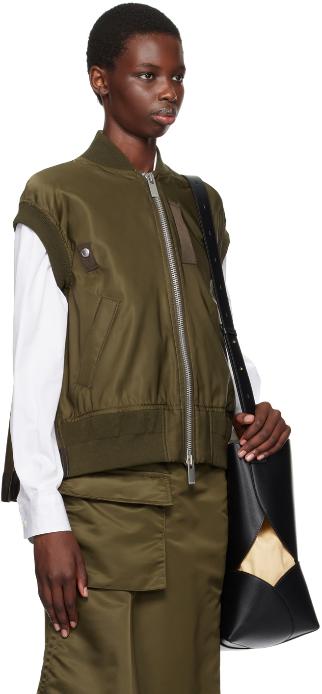 sacai Khaki Twill Vest Sacai