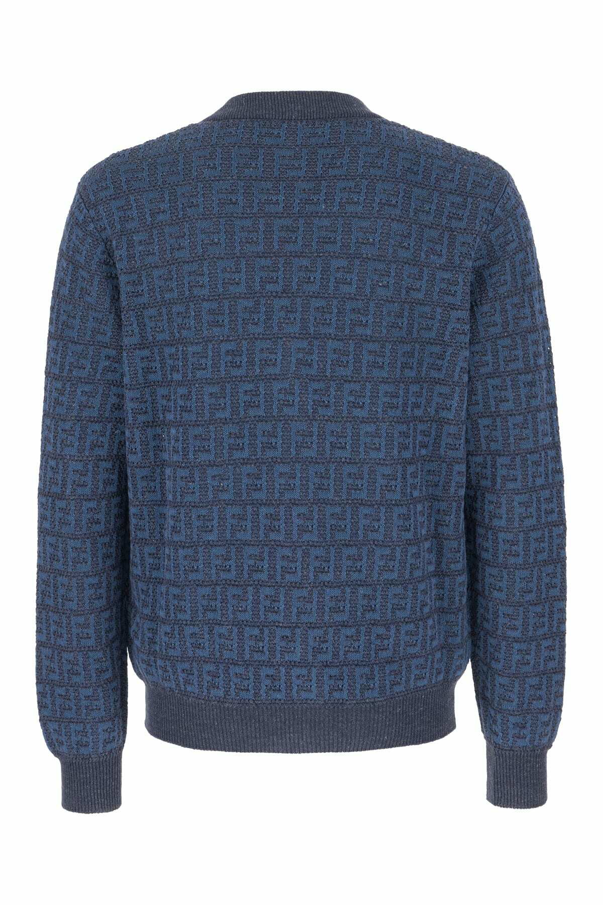 Fendi Embroidered Stretch Linen Blend Cardigan Fendi