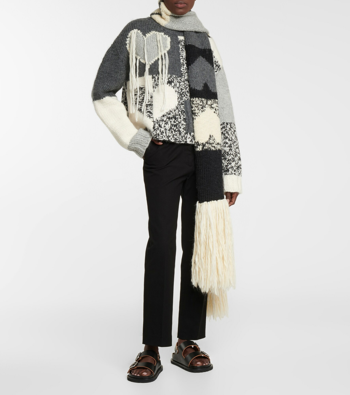 Joseph - Intarsia wool-blend scarf Joseph