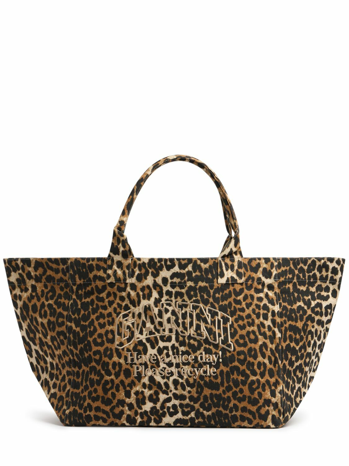 GANNI Xxl Leopard Print Tote GANNI