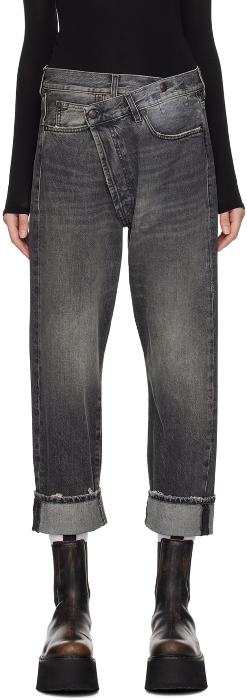 R13 Black Crossover Jeans R13