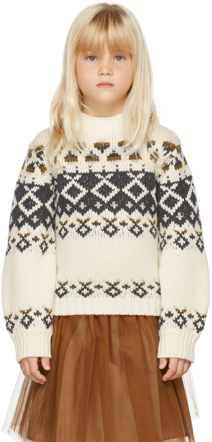 Bonpoint Kids Off-White Théoline Sweater Bonpoint
