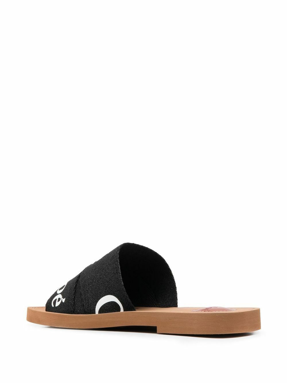 Chloé Black Woody Canvas Slides Chloe