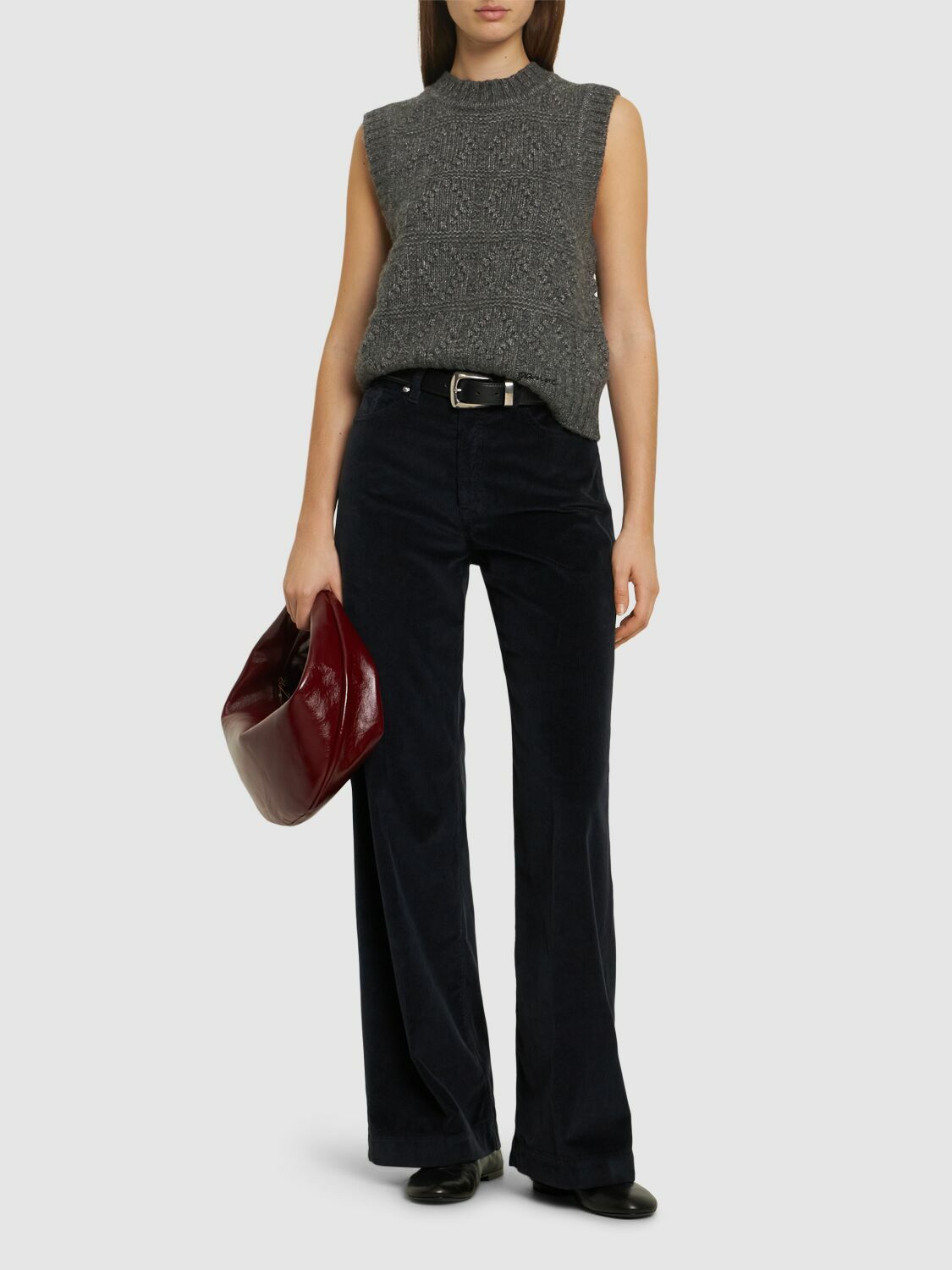 GANNI Wool & Cotton Bubble Knit Vest GANNI