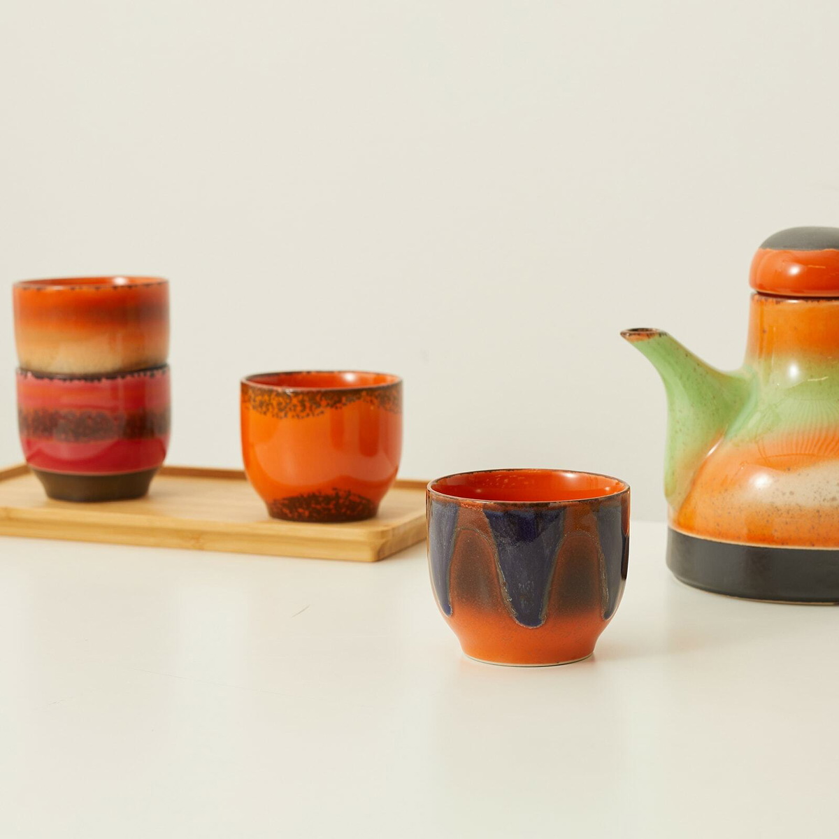 HKliving Coffee Cups - Set of 4 in Java HKliving