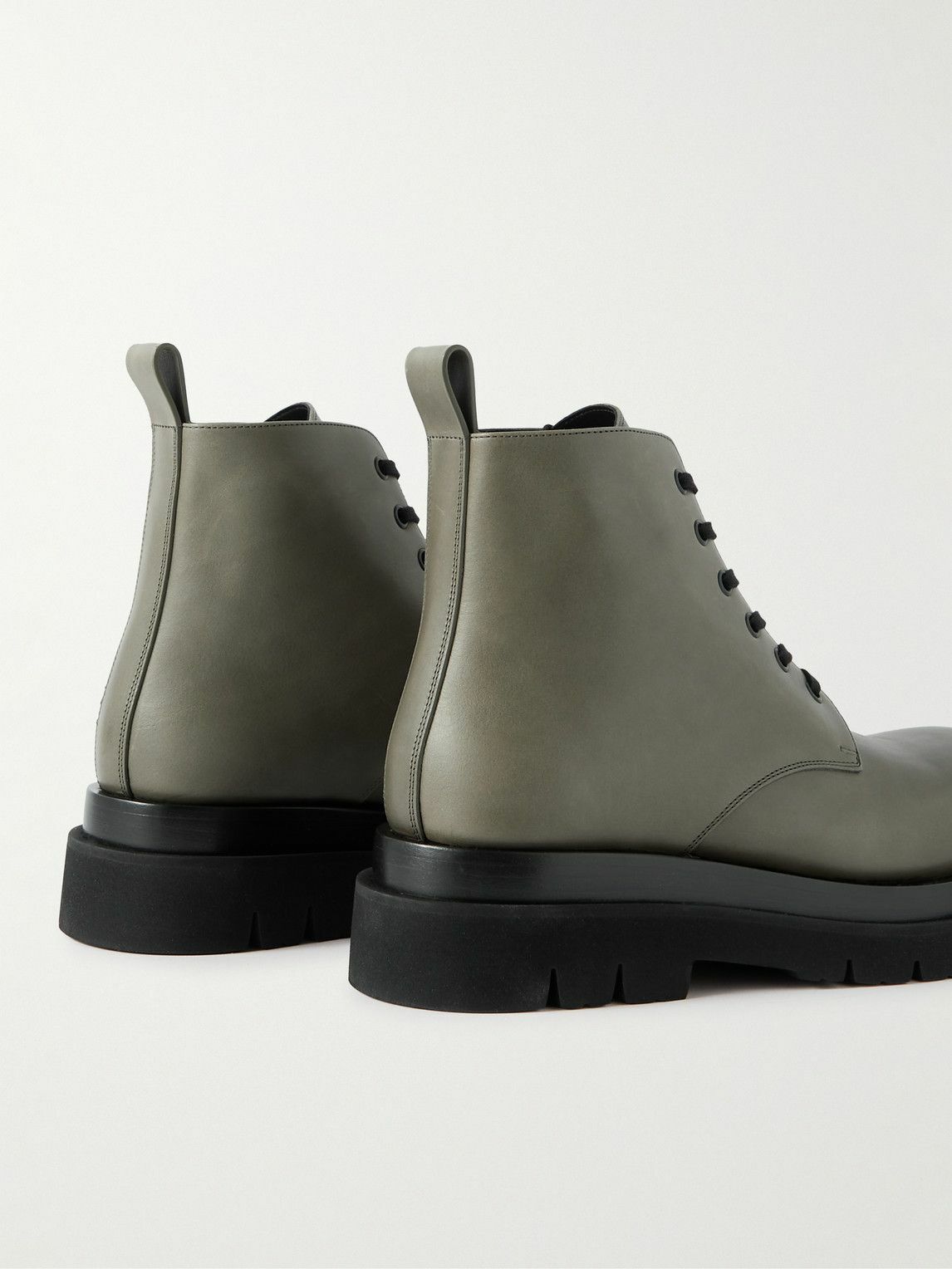 Bottega Veneta - Lug Leather Boots - Green Bottega Veneta
