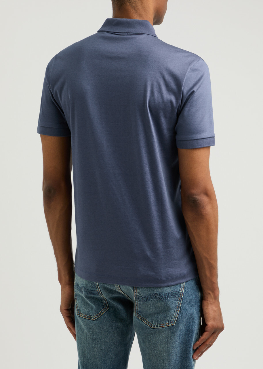 Boss Polston Half-zip Cotton Polo Shirt Navy BOSS