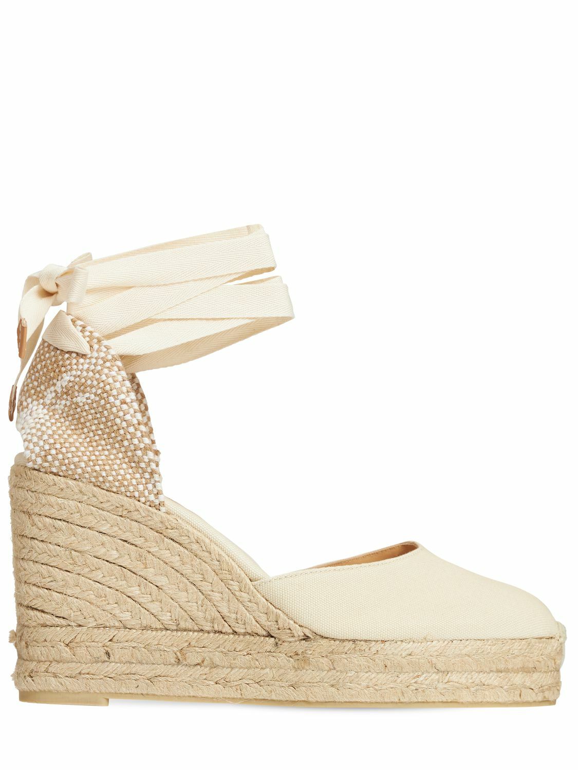 CASTAÑER 110mm Carina Cotton Espadrille Wedges Castaner