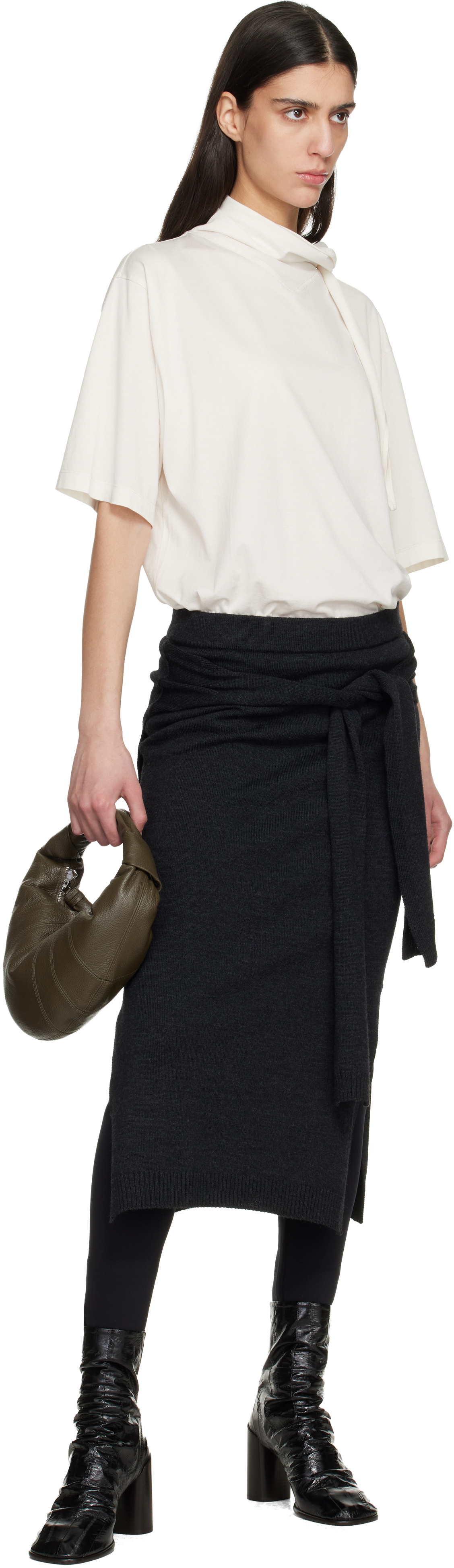 LEMAIRE Khaki Mini Fortune Croissant Bag Lemaire