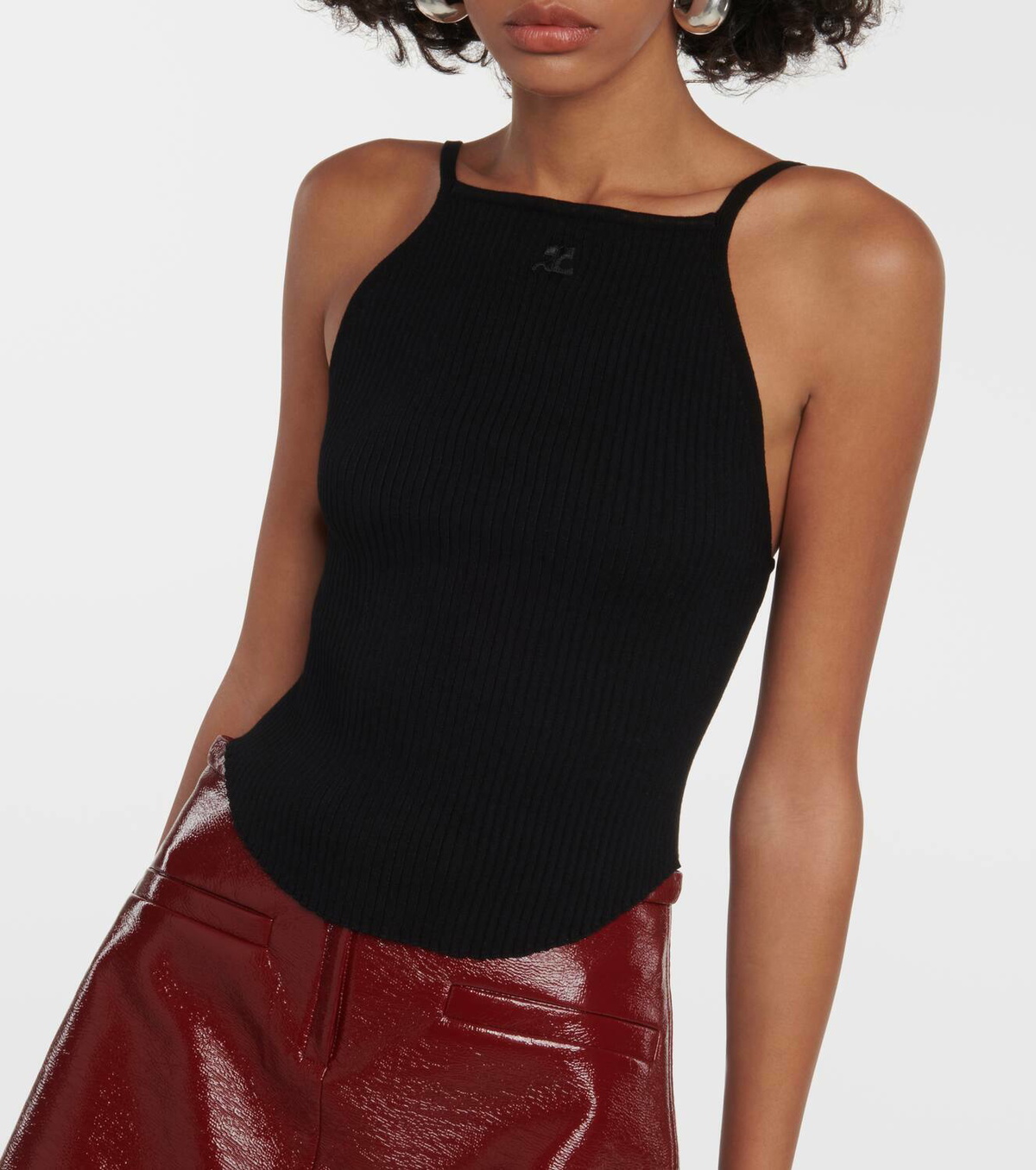 Courrèges Ribbed-knit tank top Courreges