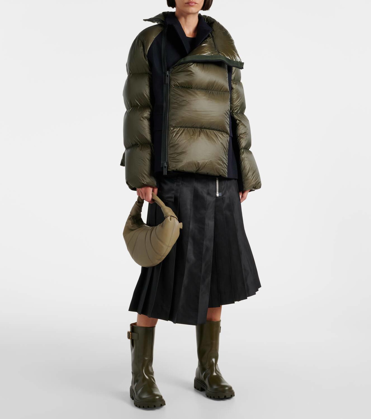 Sacai Wool-trimmed puffer jacket Sacai