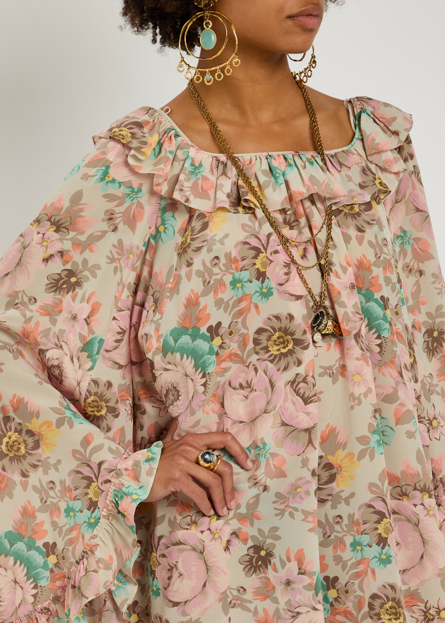 Chloe Floral-print Silk Mini Dress Multi Floral Chloe