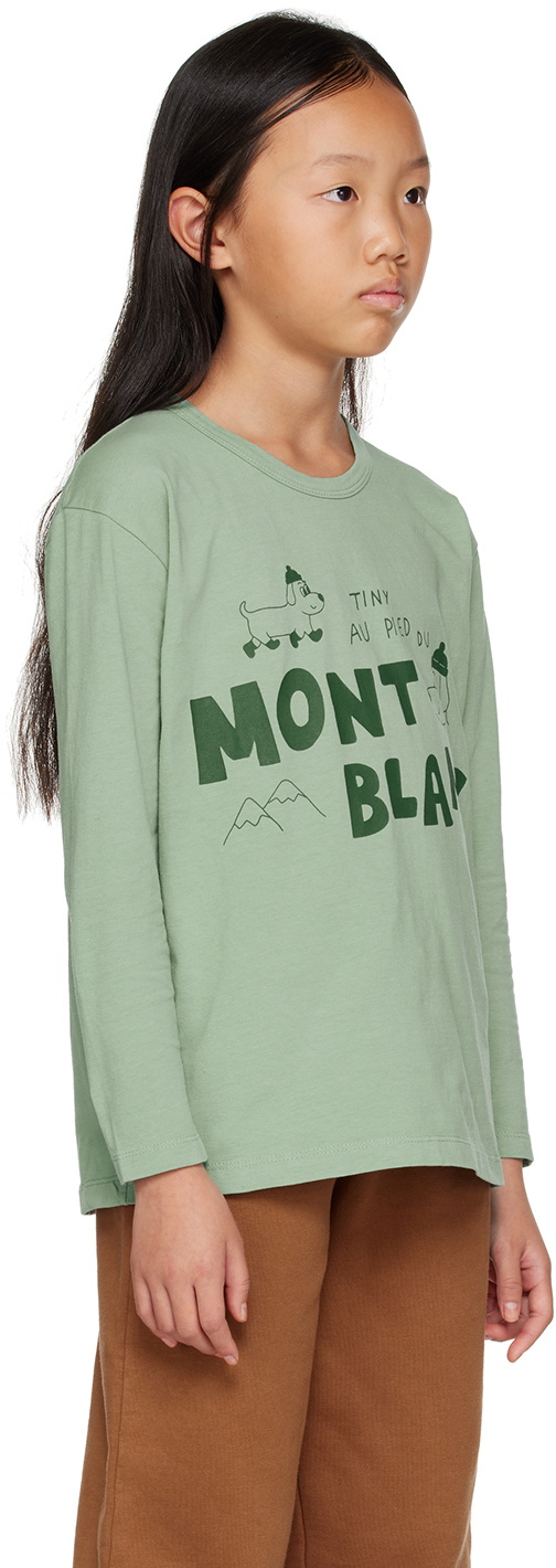 TINYCOTTONS Kids Green 'Mont Blanc' Long Sleeve T-Shirt TINYCOTTONS