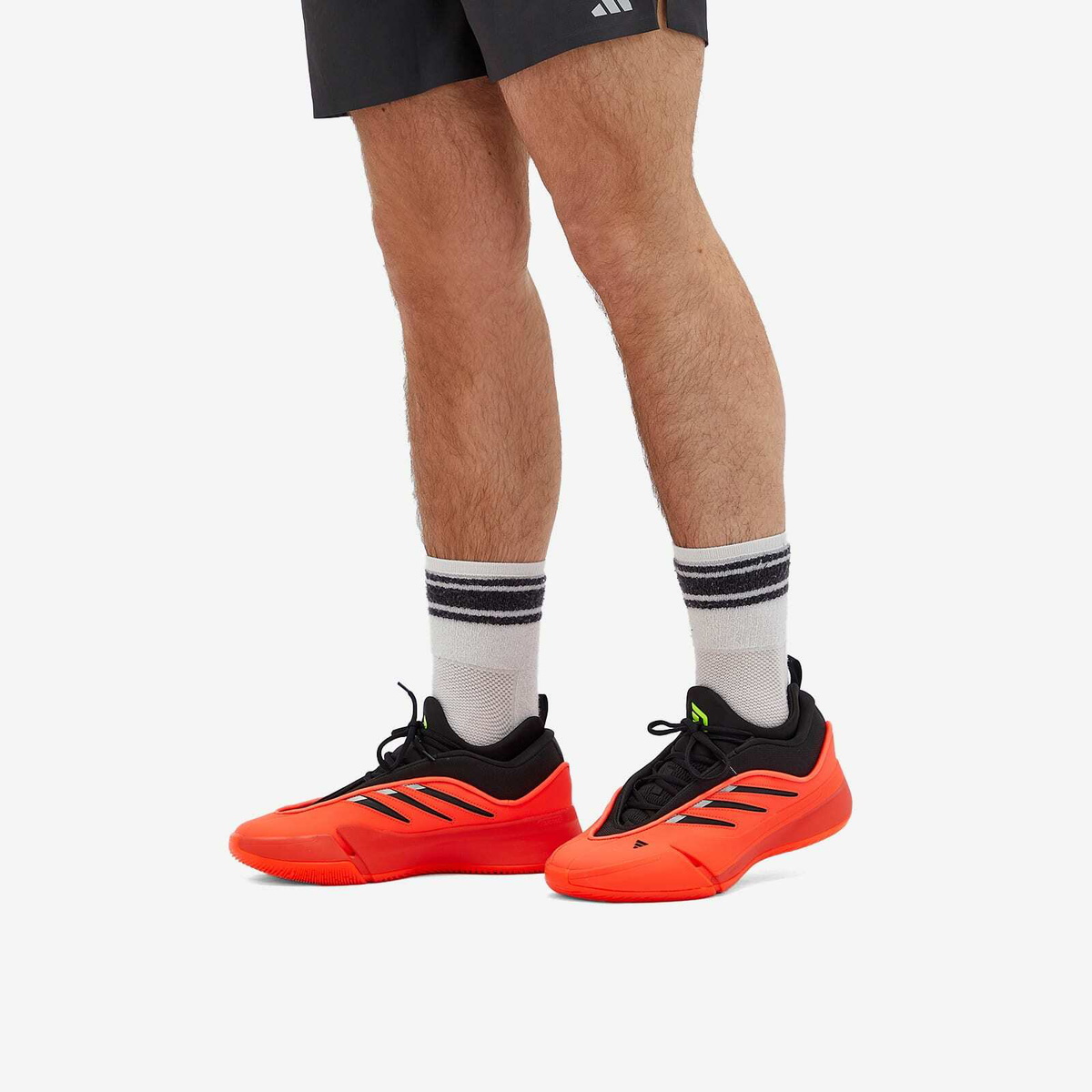 Adidas Men's Dame 9 Sneaker in Red/Black/Lucid Lemon adidas