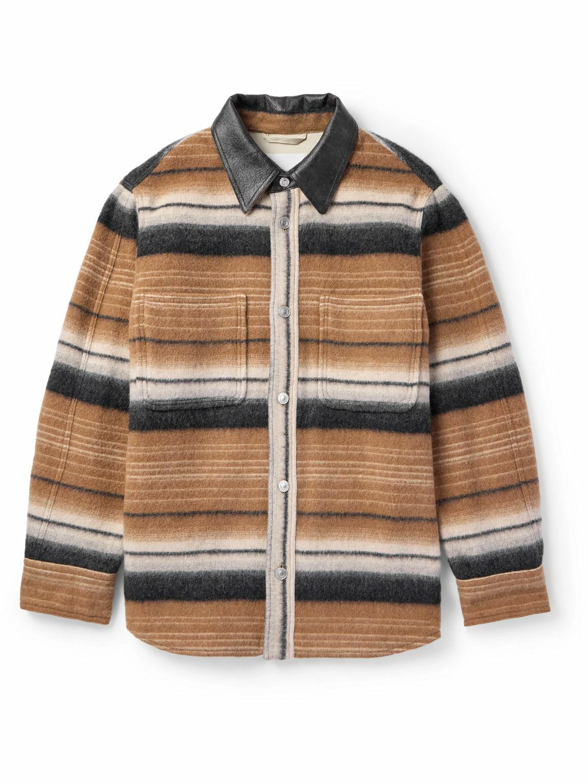 Marant - Duncan striped wool-blend felt jacket - Brown Isabel Marant