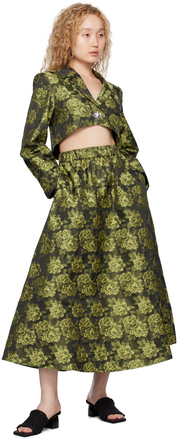 GANNI Black & Yellow Flower Blazer GANNI