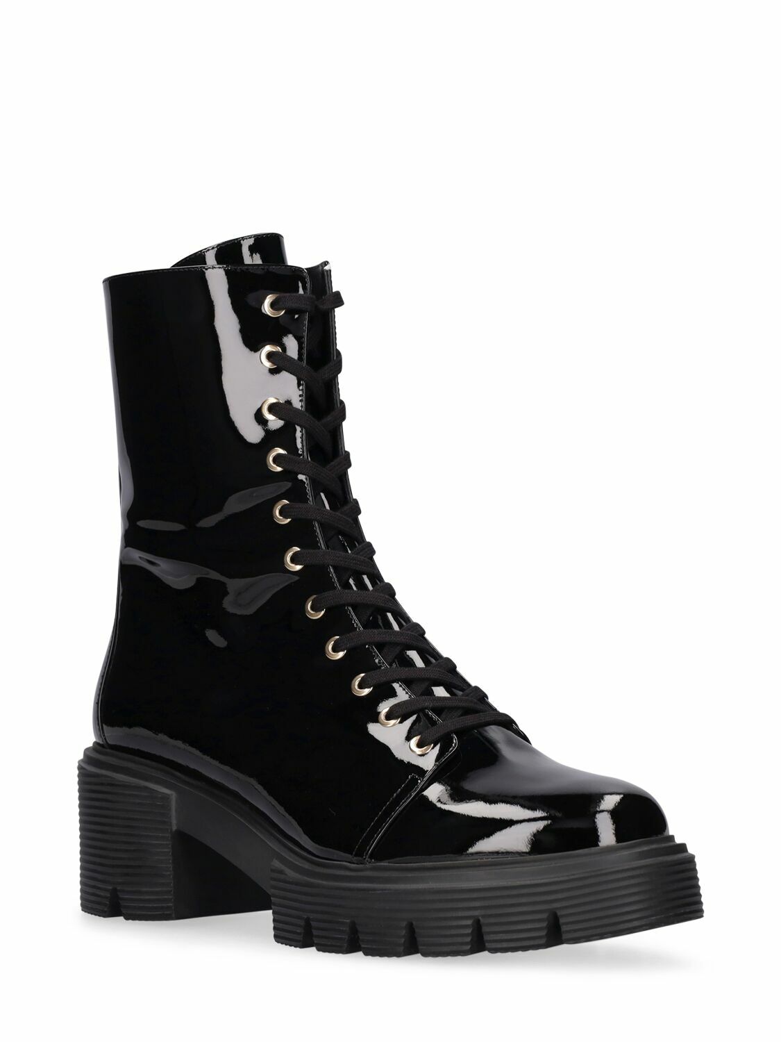 STUART WEITZMAN - 60mm Soho Patent Leather Combat Boots Stuart Weitzman
