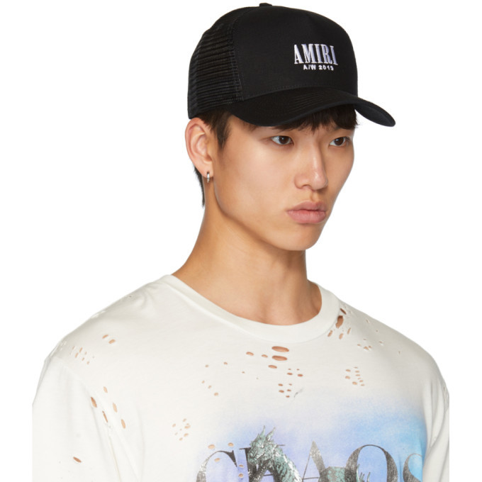 Amiri Black Logo Trucker Cap Amiri