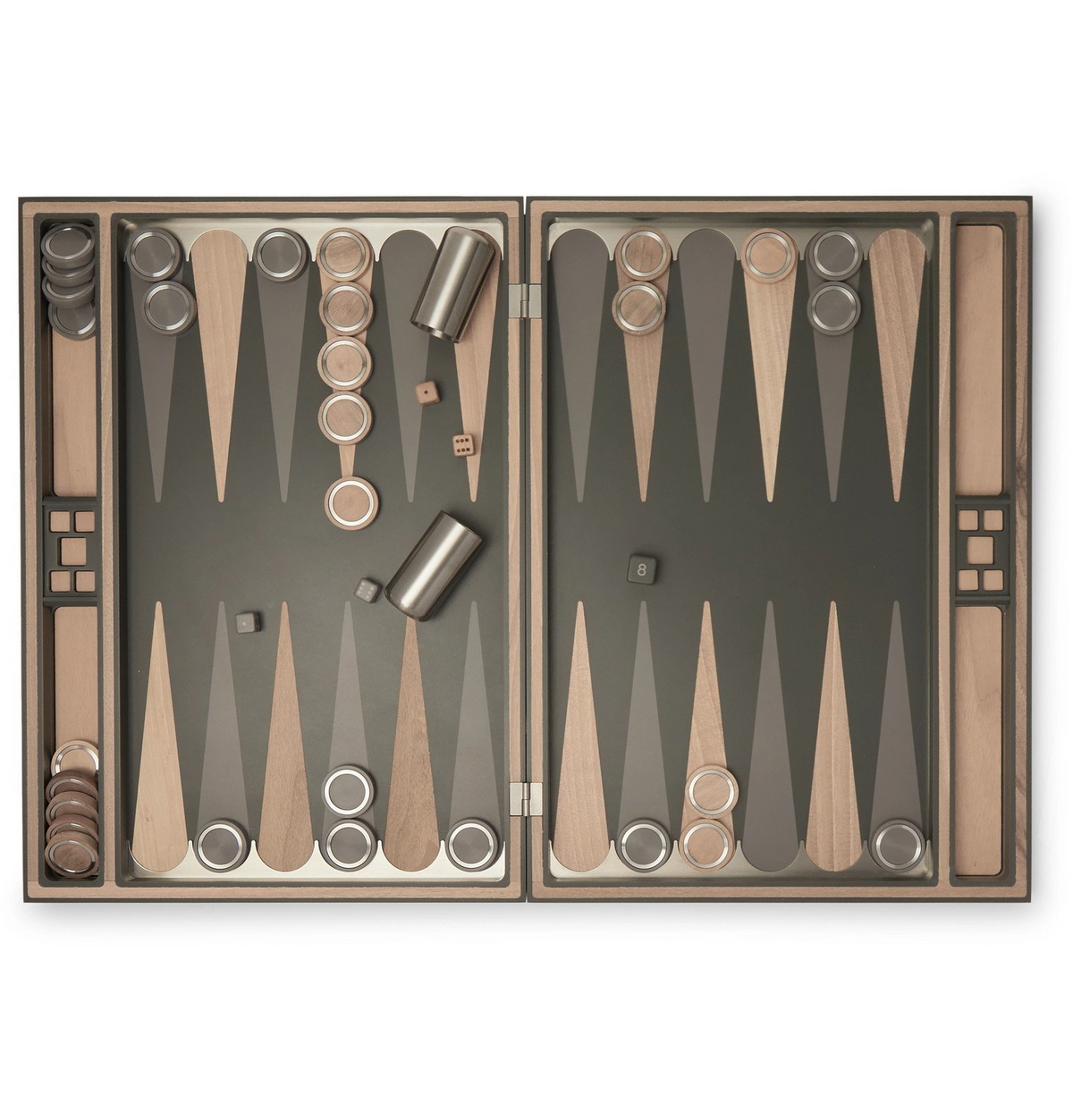 Brunello Cucinelli - Krion, Walnut and Stainless Steel Backgammon Set ...