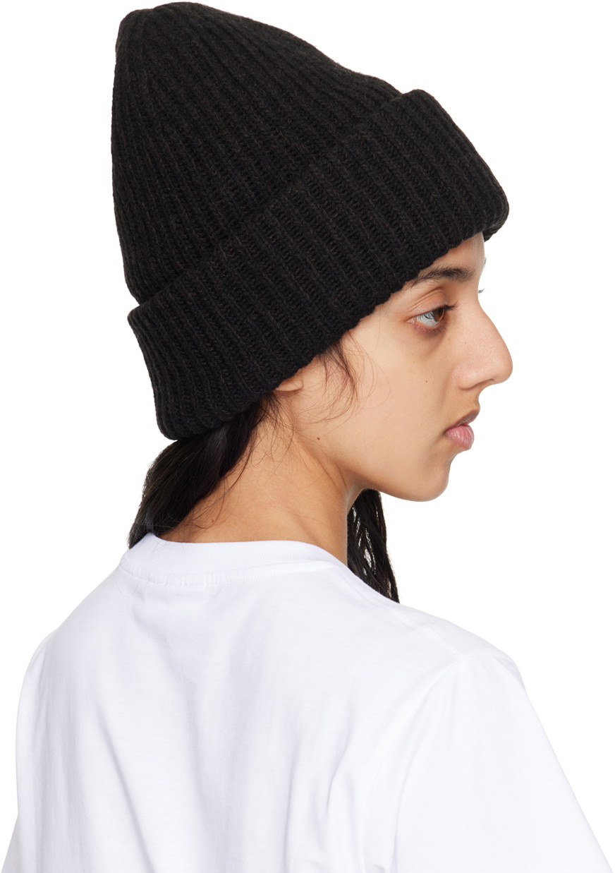 GANNI Black Rib Beanie GANNI