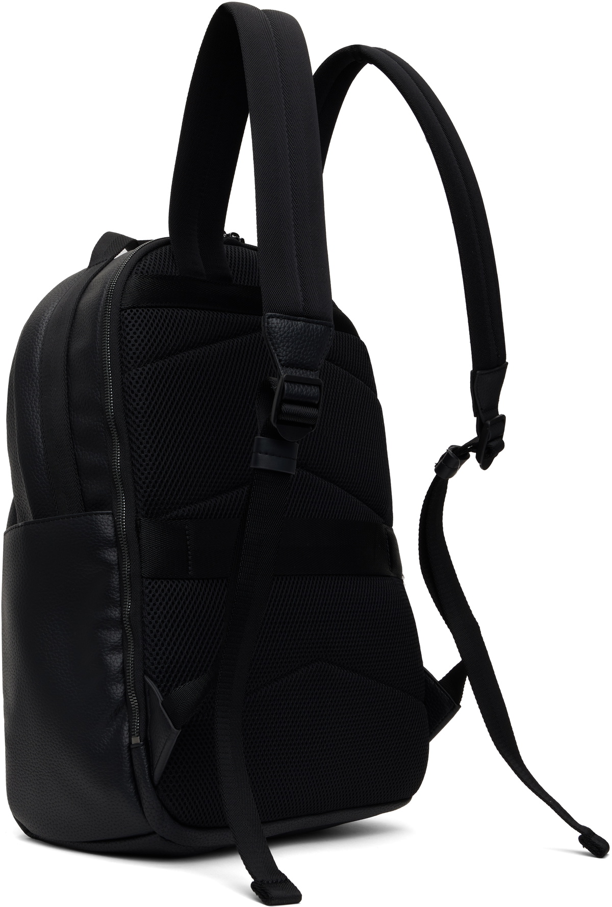 Hugo Black Grained Texture Backpack Hugo Boss