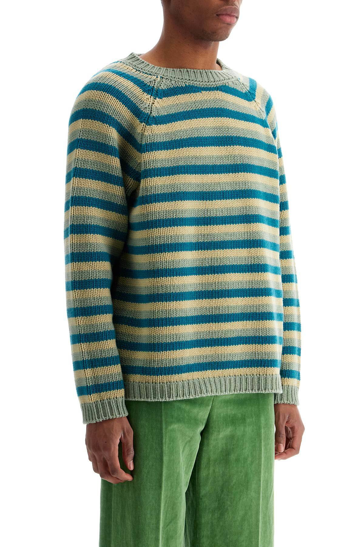 BODE striped wool pullover sweater Green Bode