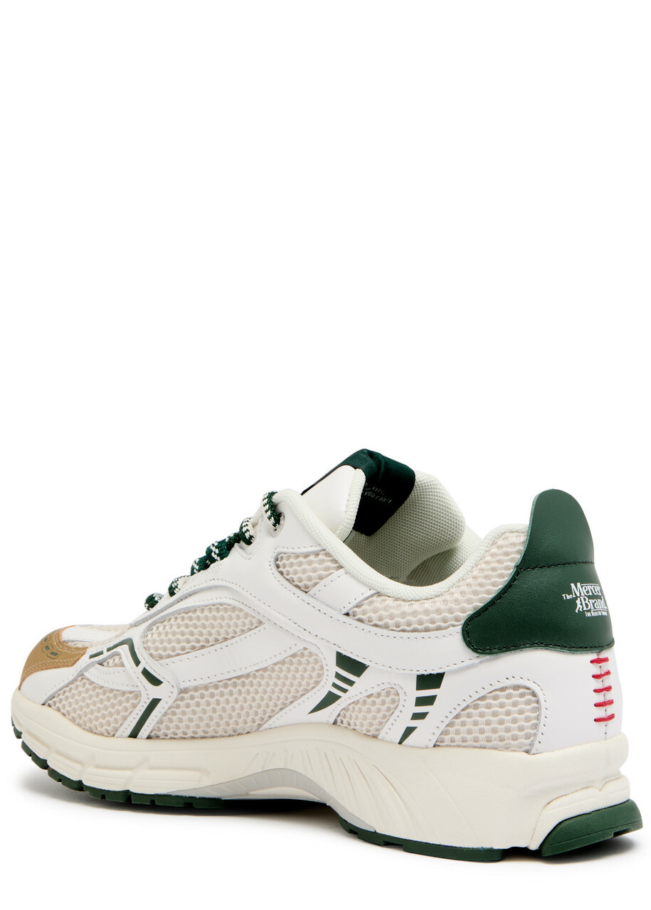 Mercer Re-run Panelled Mesh Trainers White And Green Mercer
